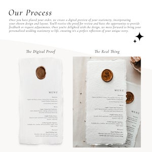 Personalised Handmade Paper Wedding Menus With Dried White Flowers ...