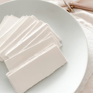 Blank Deckled Edge Ivory Place Cards, Smooth Ivory Cards, Calligraphy ...