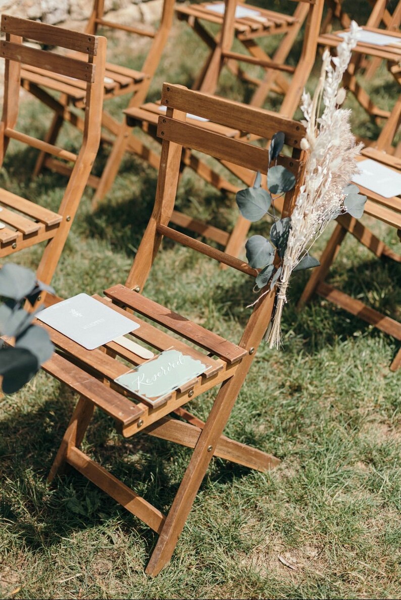 Sage Green Wedding Table Reserved Signs With Stand Clear - Etsy