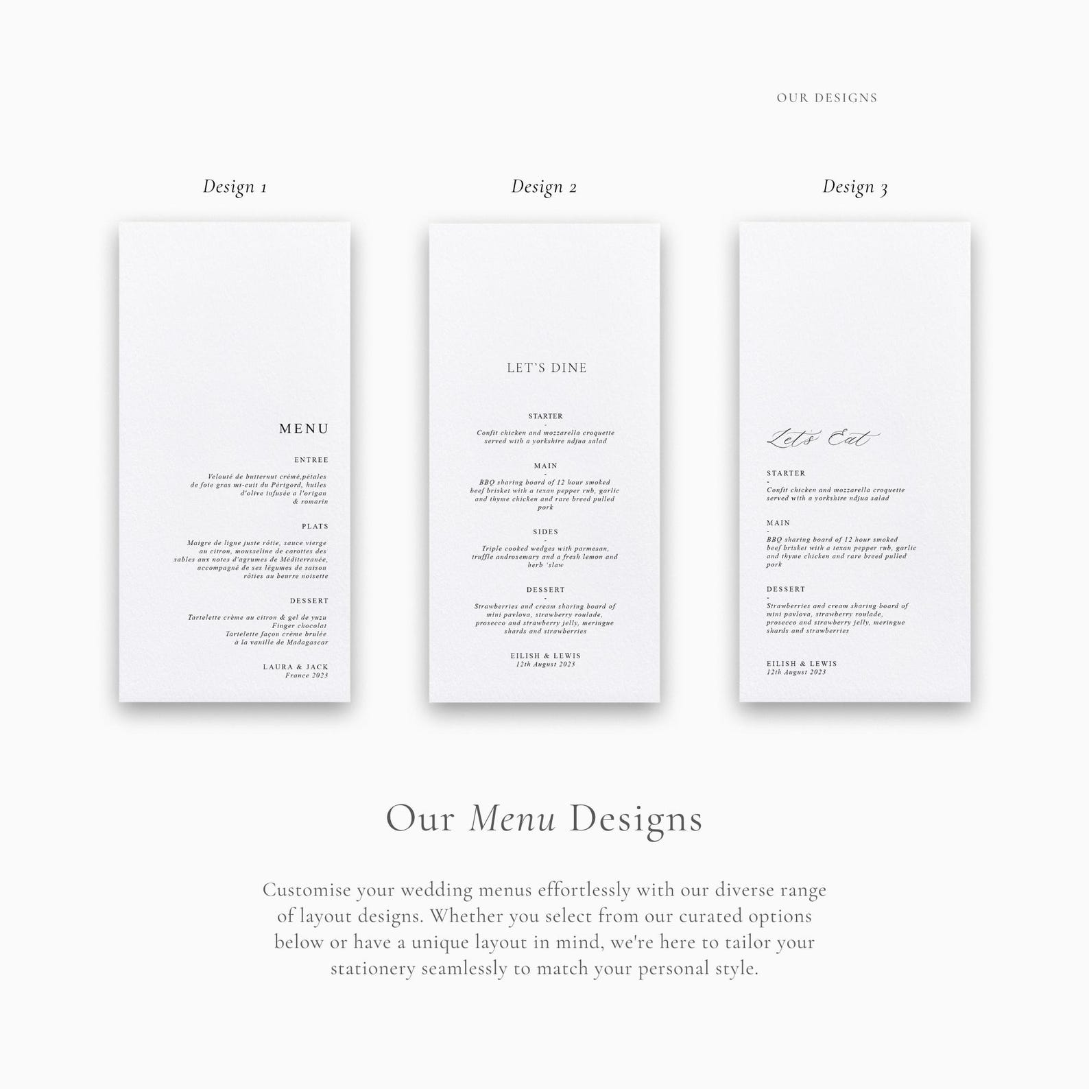 Handmade Paper Wedding Menu With White Flowers, Fine Art Stationery - Etsy