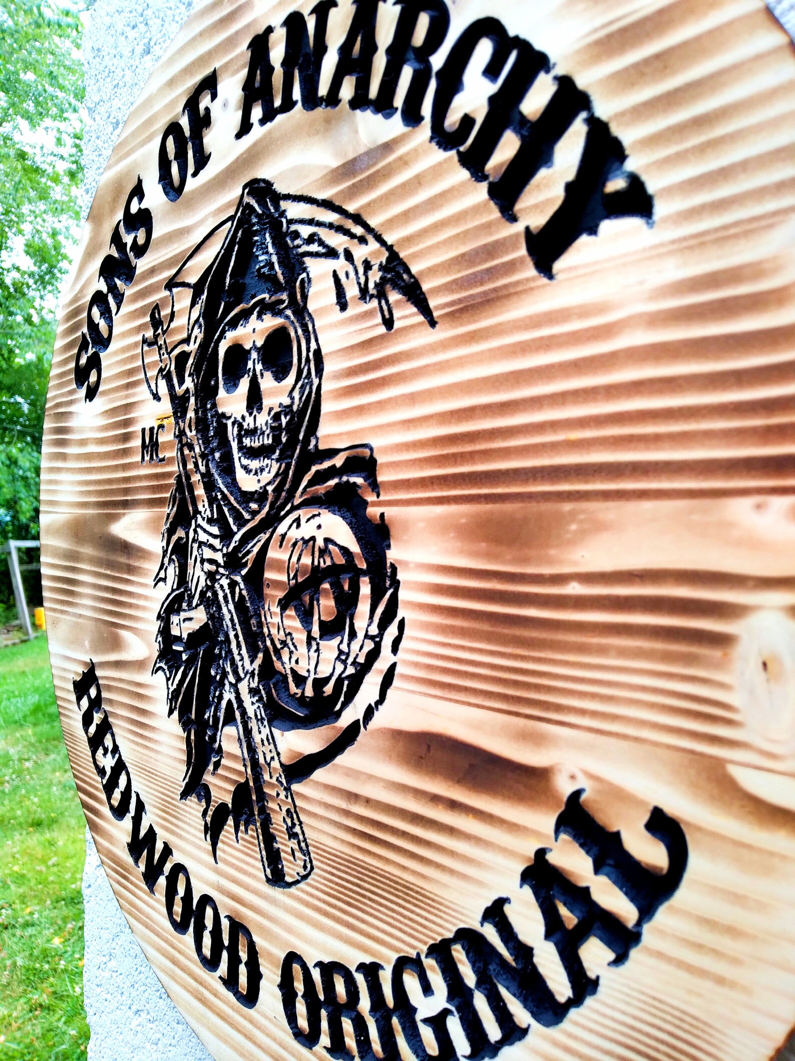 Sons of Anarchy Grim Reaper Logo Engraved and Painted Wood - Etsy