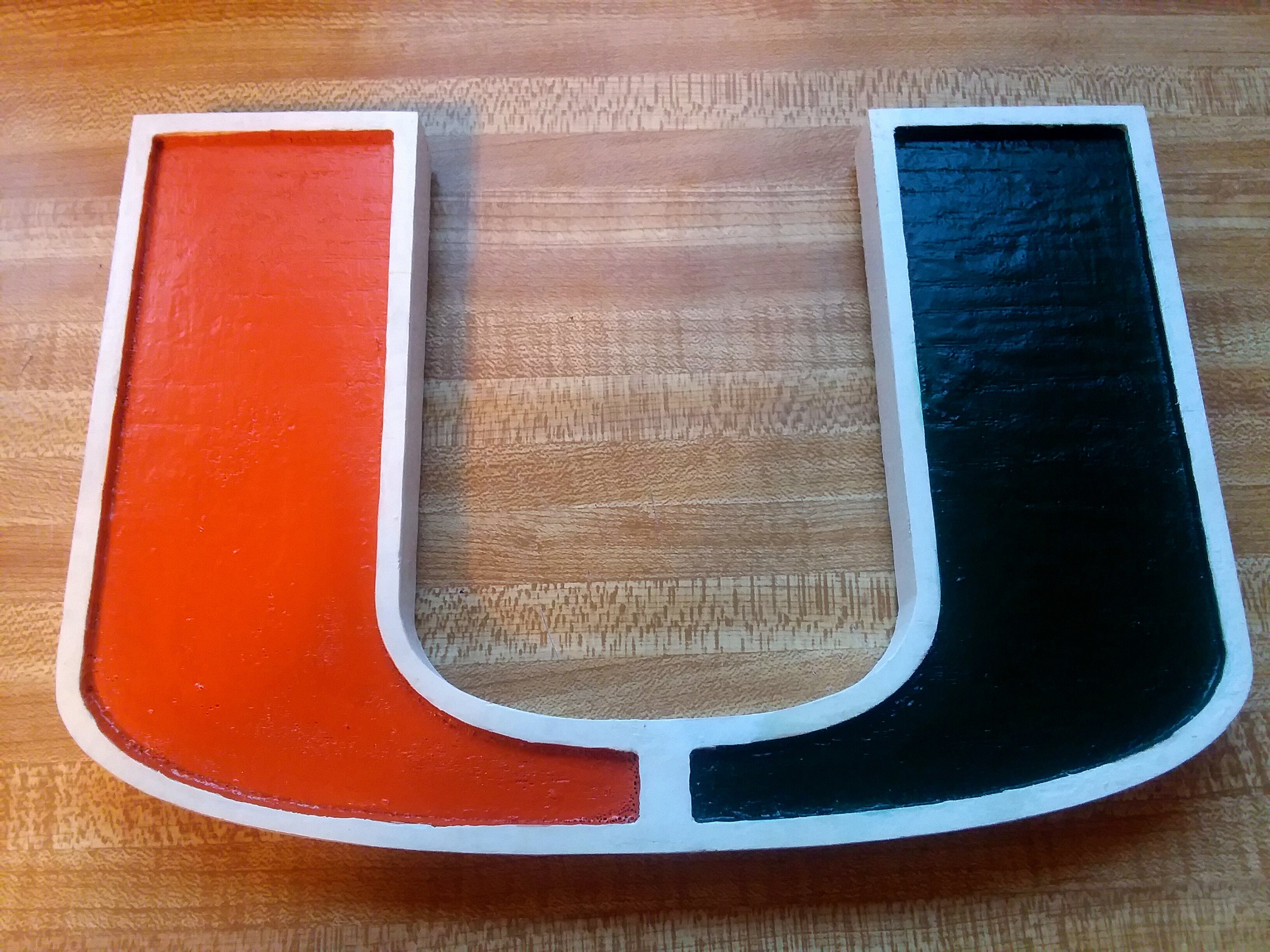University of Miami Hurricanes U Cut and Hand Painted Wood - Etsy