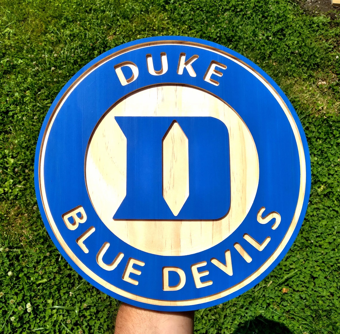 Duke Blue Devils 11 Round Engraved and Hand Painted Wood - Etsy