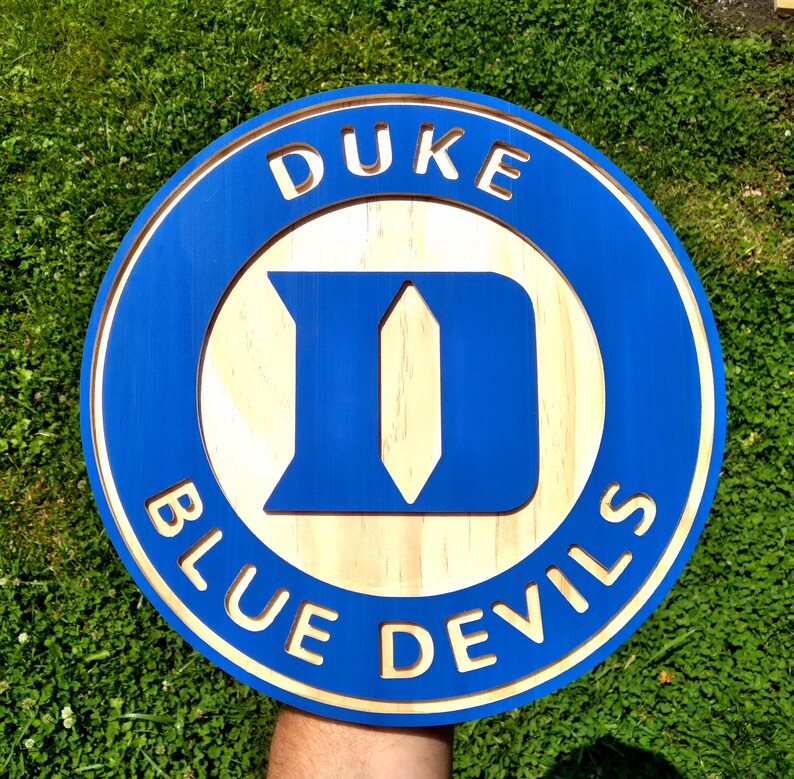 Duke Blue Devils 11 Round Engraved and Hand Painted Wood - Etsy