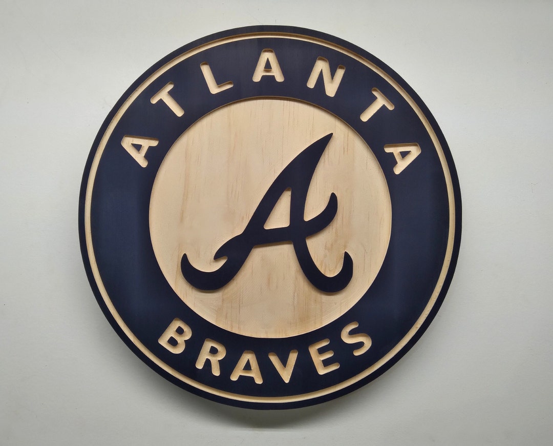Atlanta Braves 11 Round Carved and Hybrid Painted/natural Wood Wall ...