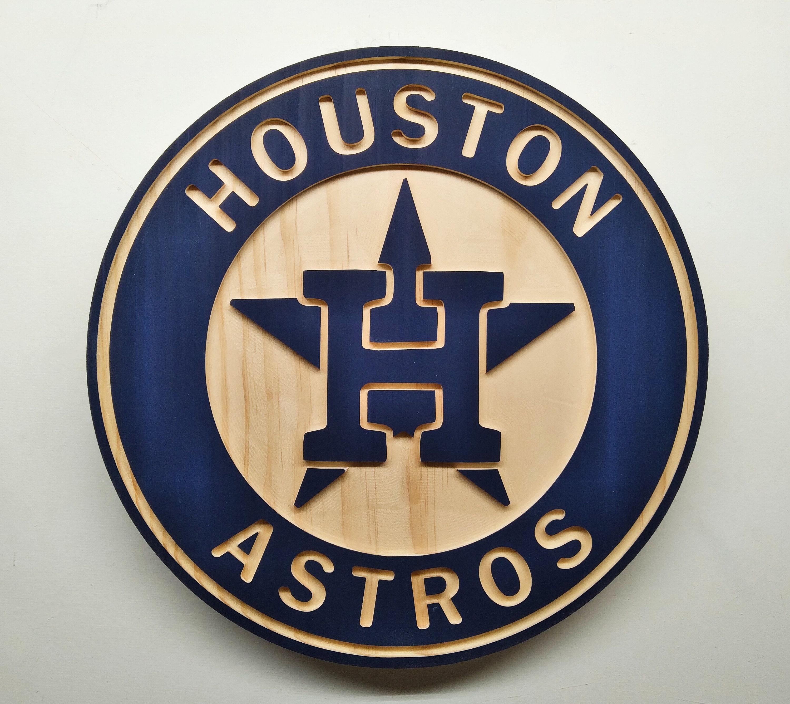 Houston Astros 11 Round Carved Wood Wall Hanging Sign - Etsy