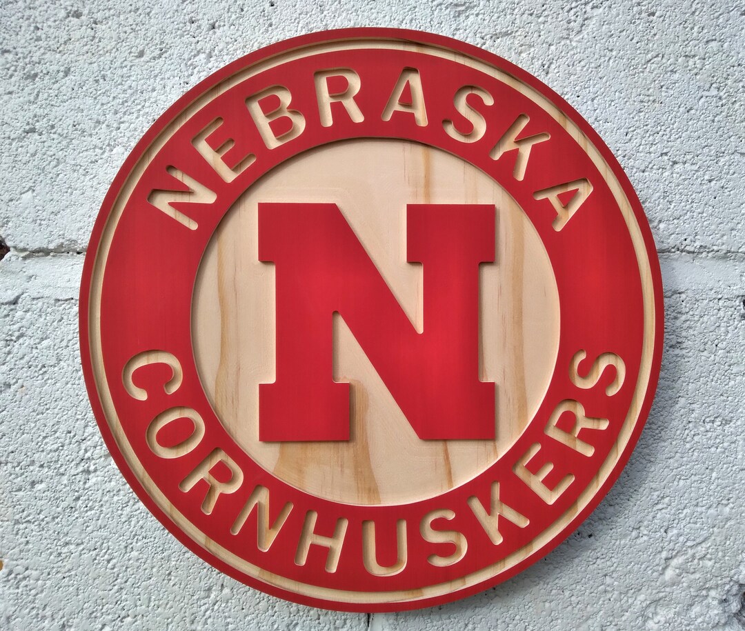 Nebraska Cornhuskers carved wood wall hanging sign 11 round hybrid ...
