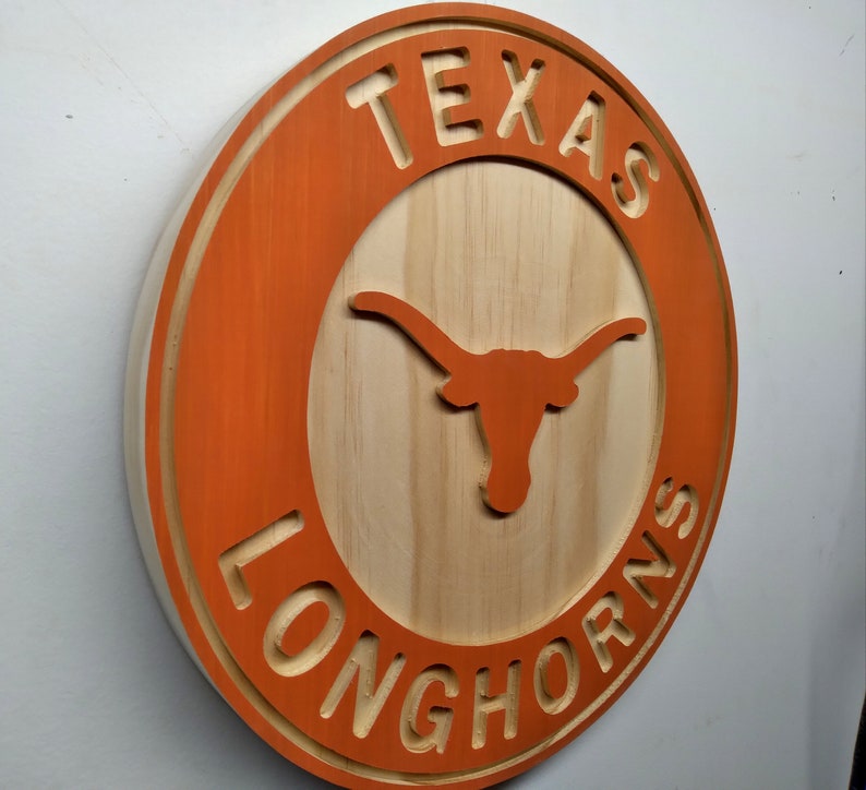 UT Texas Longhorns Engraved and Hybrid Natural/hand Painted - Etsy