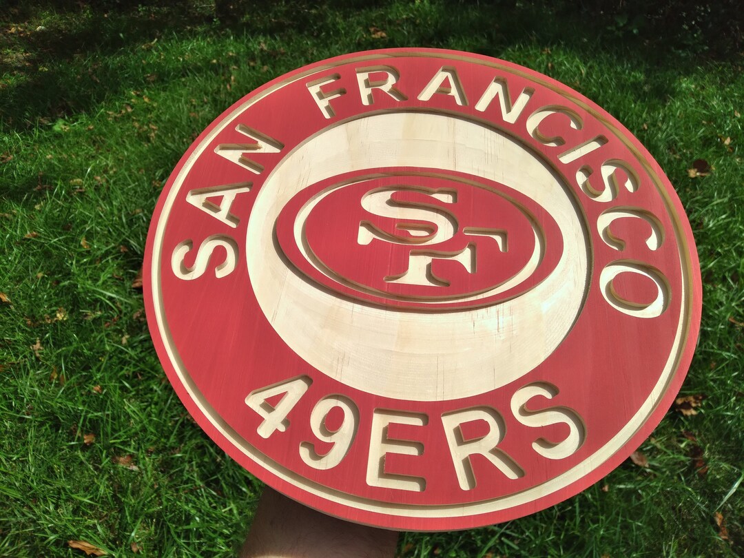 San Francisco 49ers Round Hybrid Painted/natural Wood Grain - Etsy