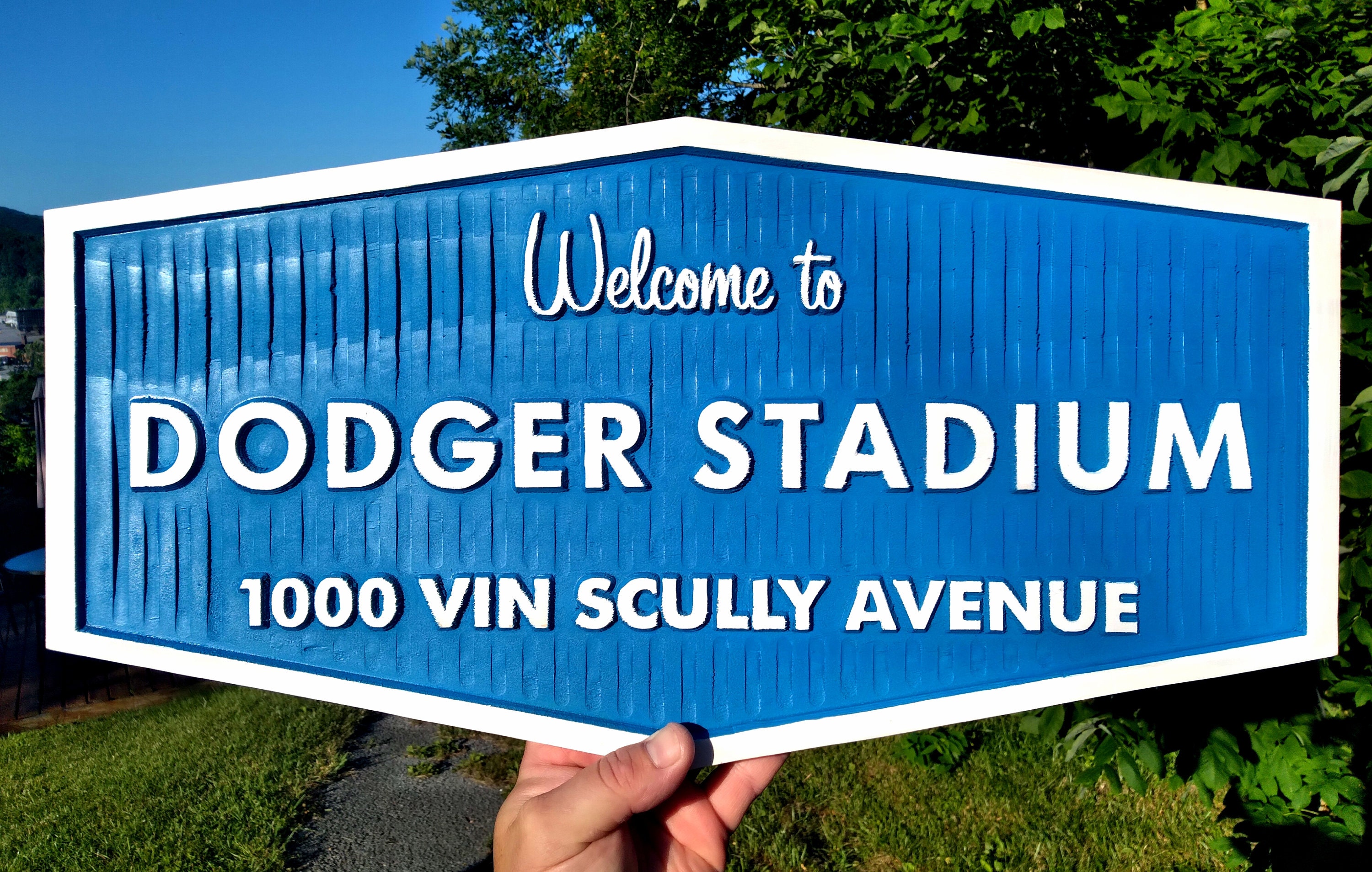 Welcome to Dodger Stadium Replica Engraved and Hand Painted - Etsy