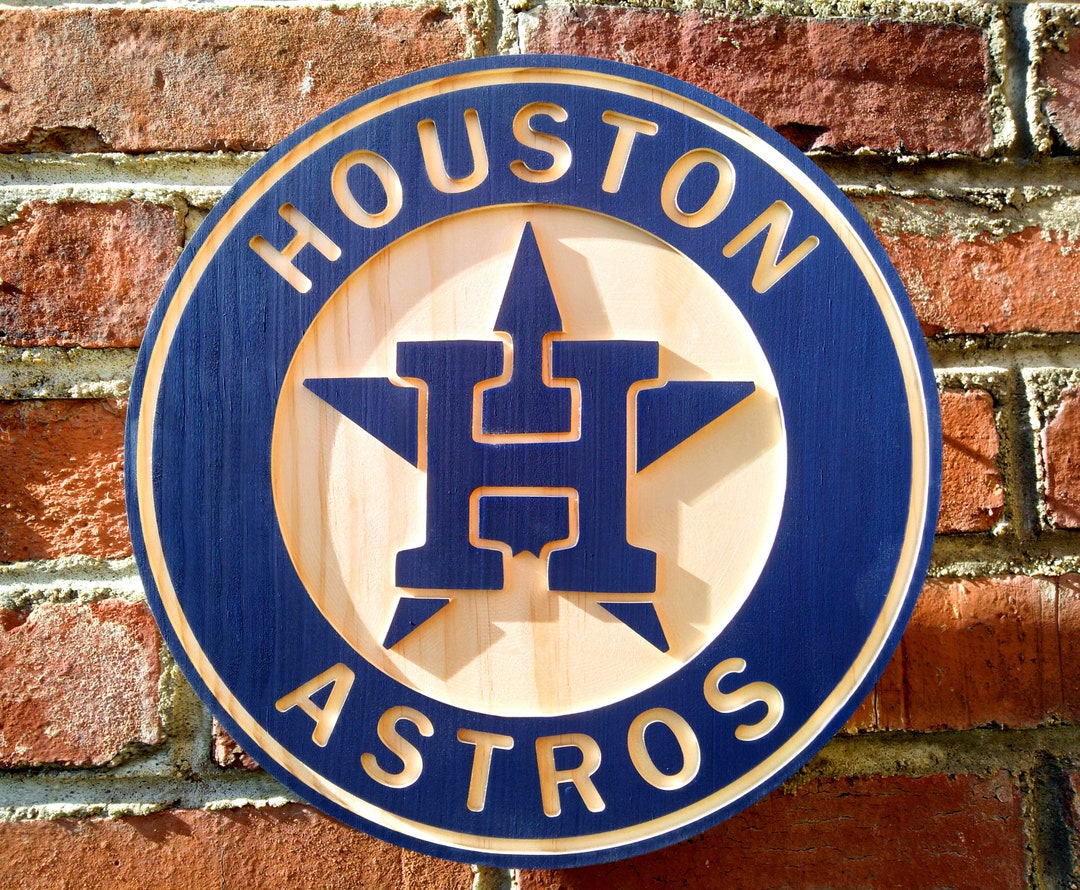 Houston Astros 11 Round Carved Wood Wall Hanging Sign hybrid Painted ...