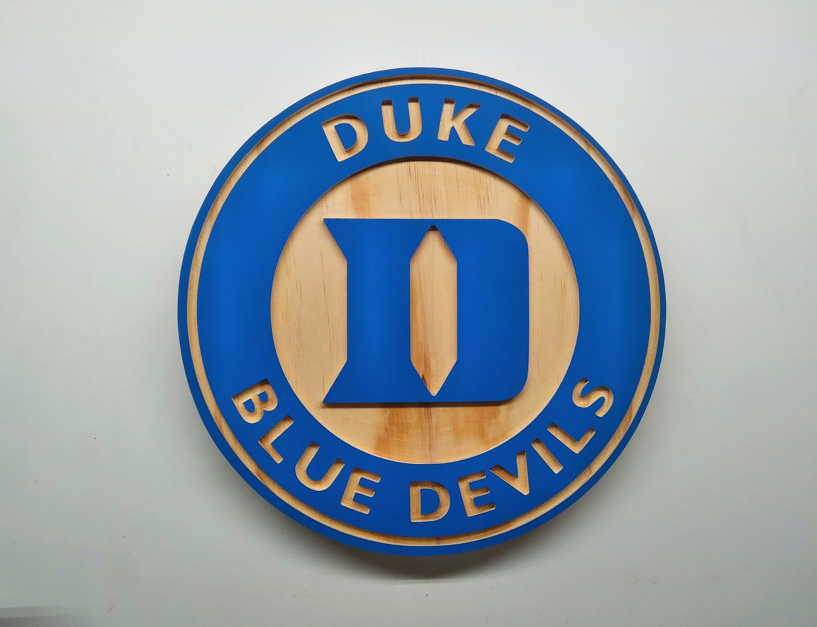 Duke Blue Devils 11 round engraved and hand painted wood | Etsy