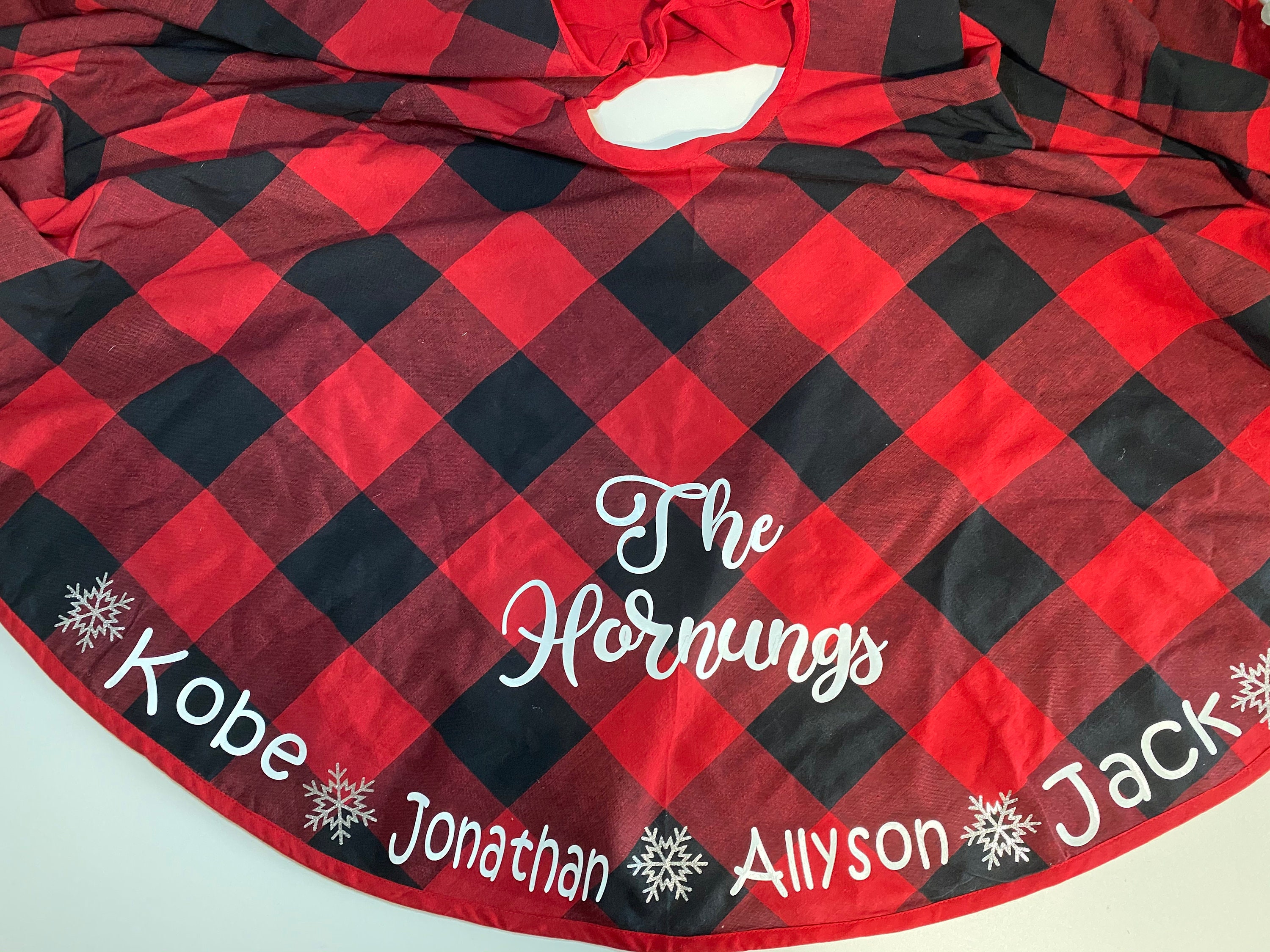 Personalized Tree Skirts With Names and Snowflakes - Etsy
