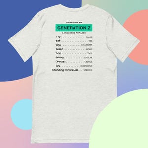 Gen Z Lingo Cheat Sheet Tee Fun Slang Guide T-shirt - Etsy