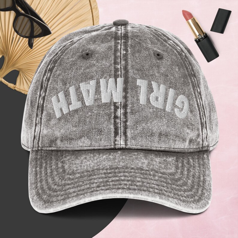 Upside Down Girl Math Washed-out Vintage Cap - Etsy