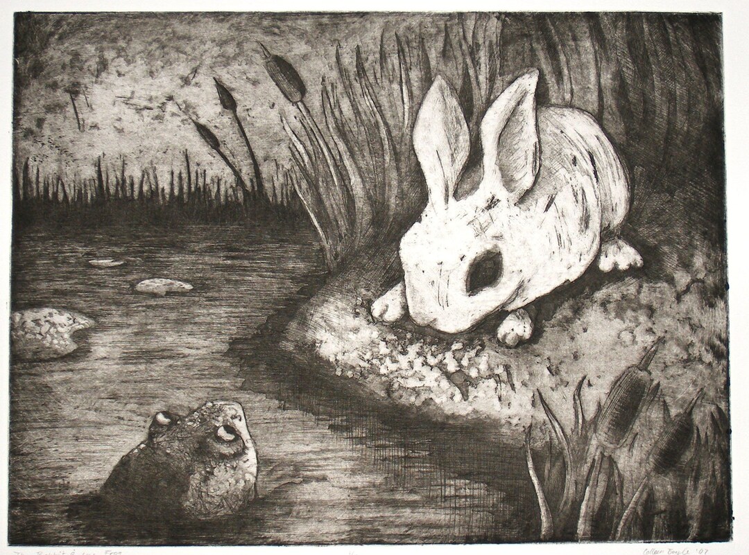 The Frog and the Rabbit, Gothic Swamp Cattails - Etsy