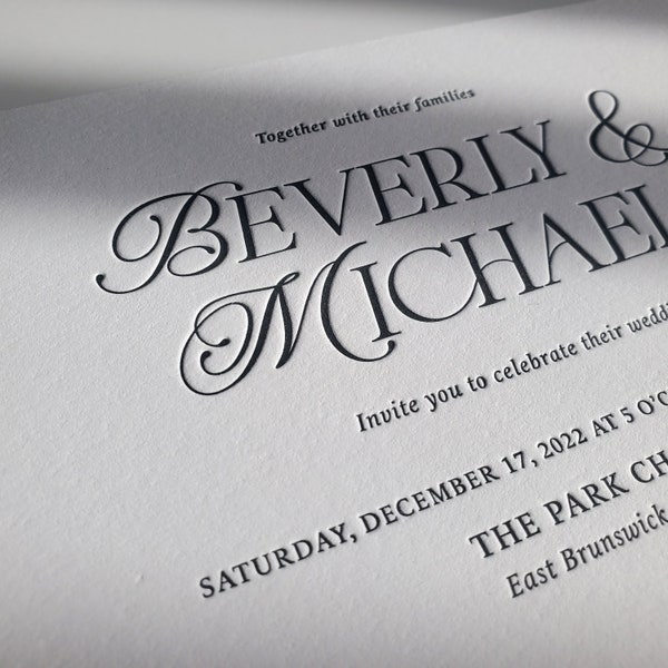 Letterpress Wedding Invitation Template - Etsy