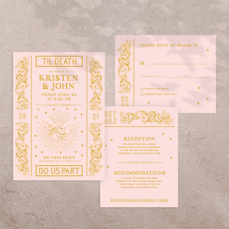 Fortune Wedding Invitation Suite Sample Wedding Invitation - Etsy