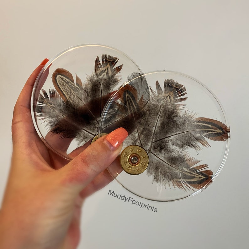Feather Coaster With Cartridge Unique Bespoke Pheasant - Etsy UK