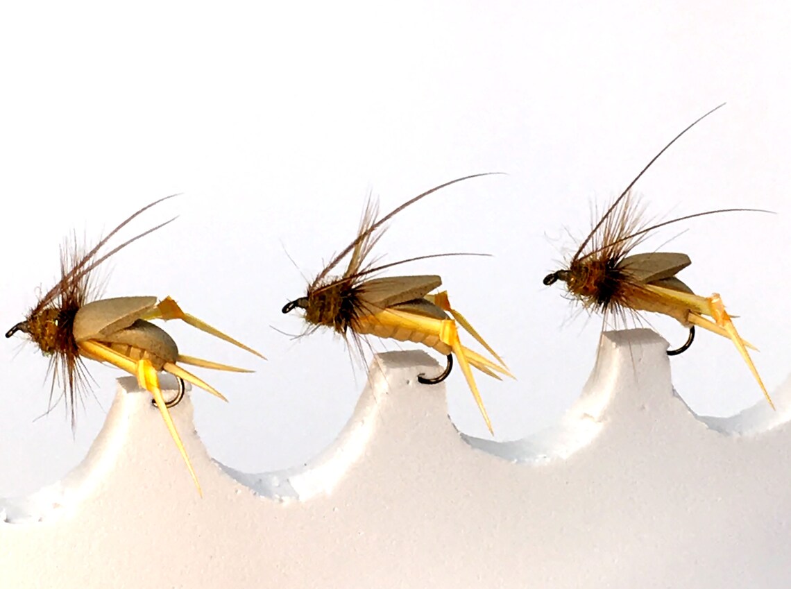Grasshopper Fly Foam Hopper Pattern Terrestrial Dry Fly | Etsy