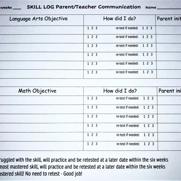Parent Communication Sheet - Etsy