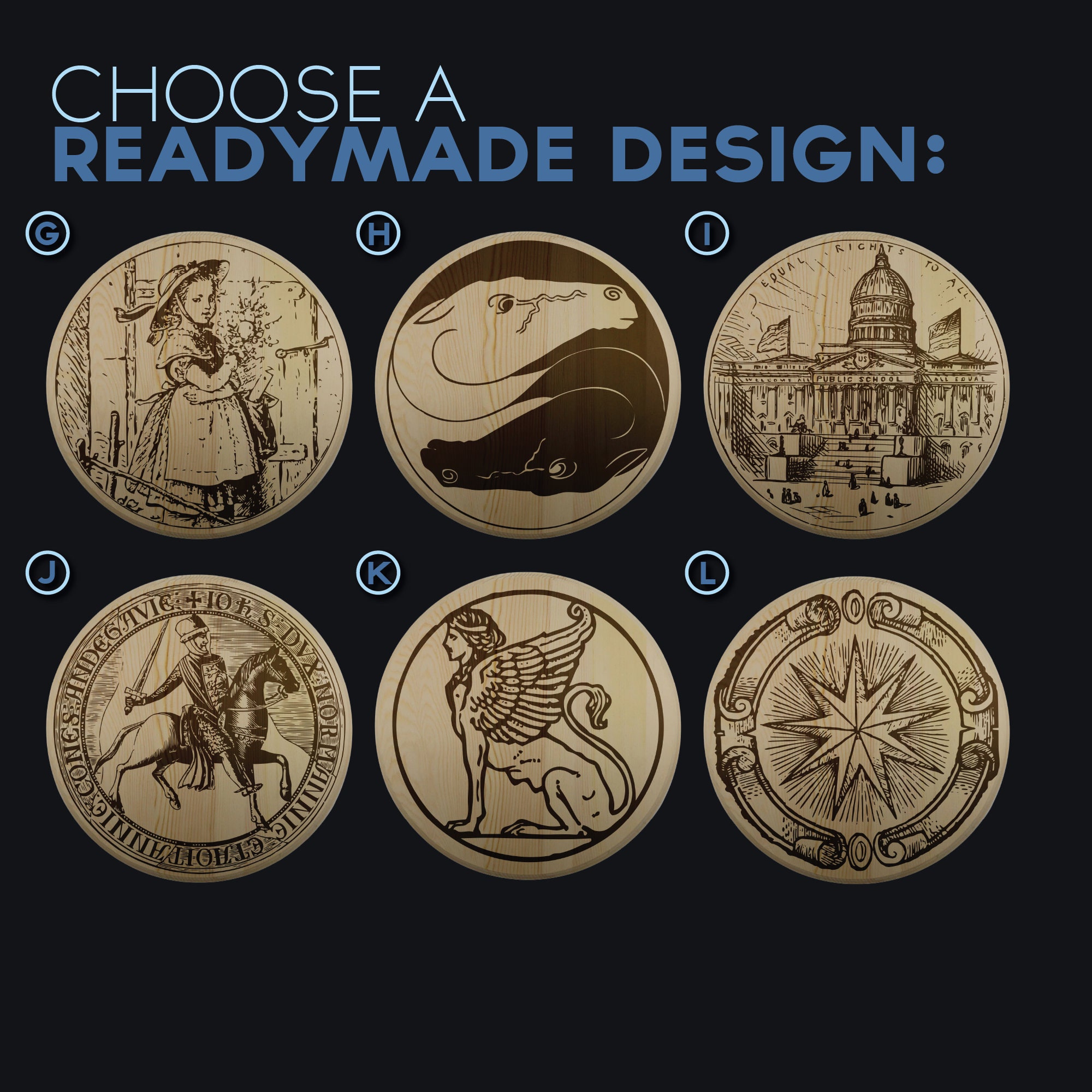 Custom Laser Engraved Solid Pine Circular Wood Plaque [8"] - Etsy