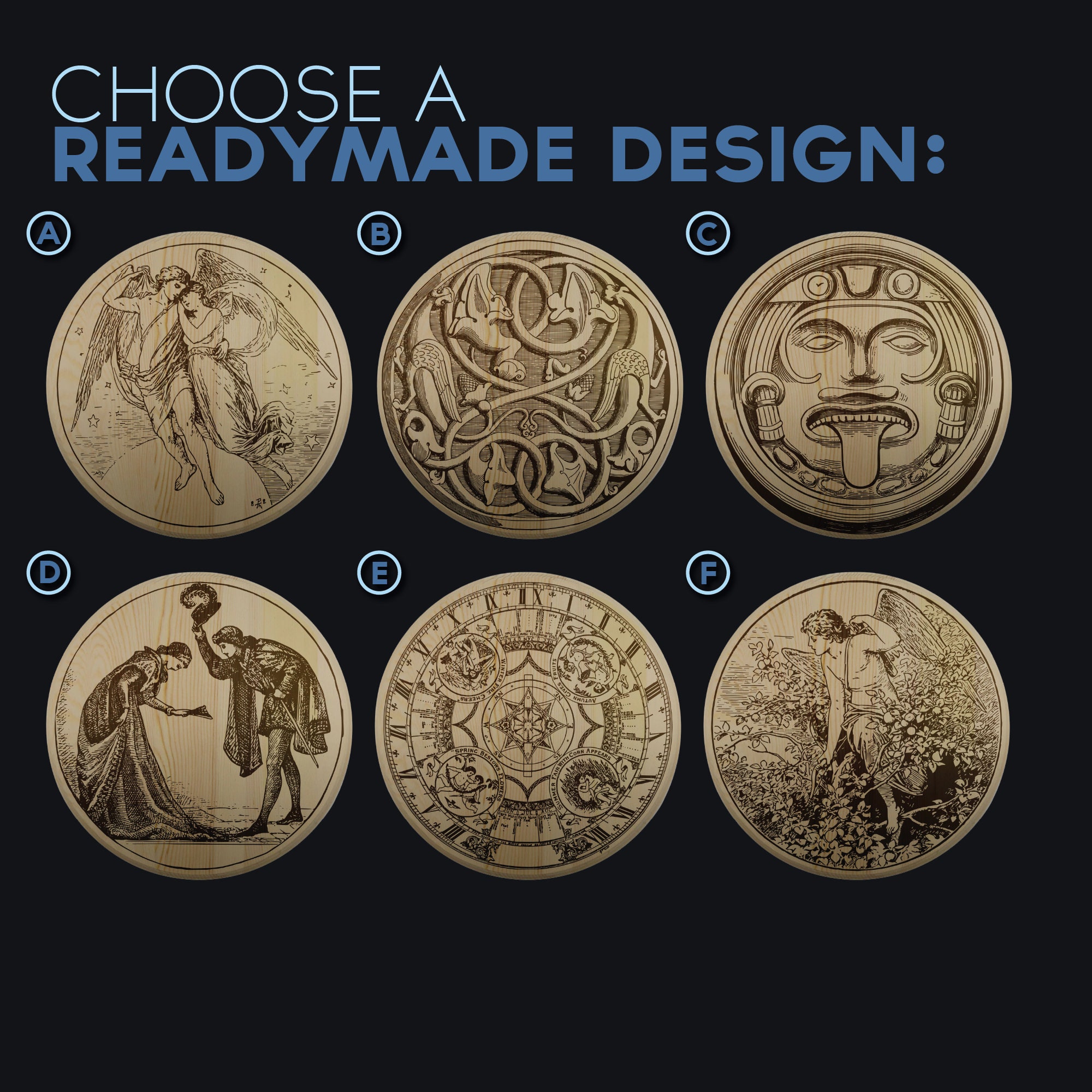 Custom Laser Engraved Solid Pine Circular Wood Plaque [8"] - Etsy