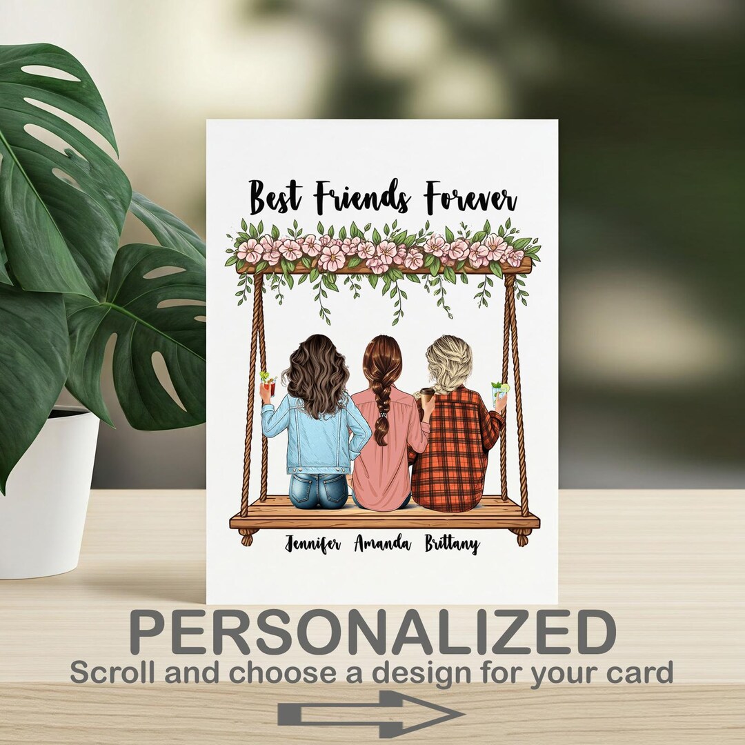 Best Friend Card Digital Download, Custom Picture Best Friend Gift ...