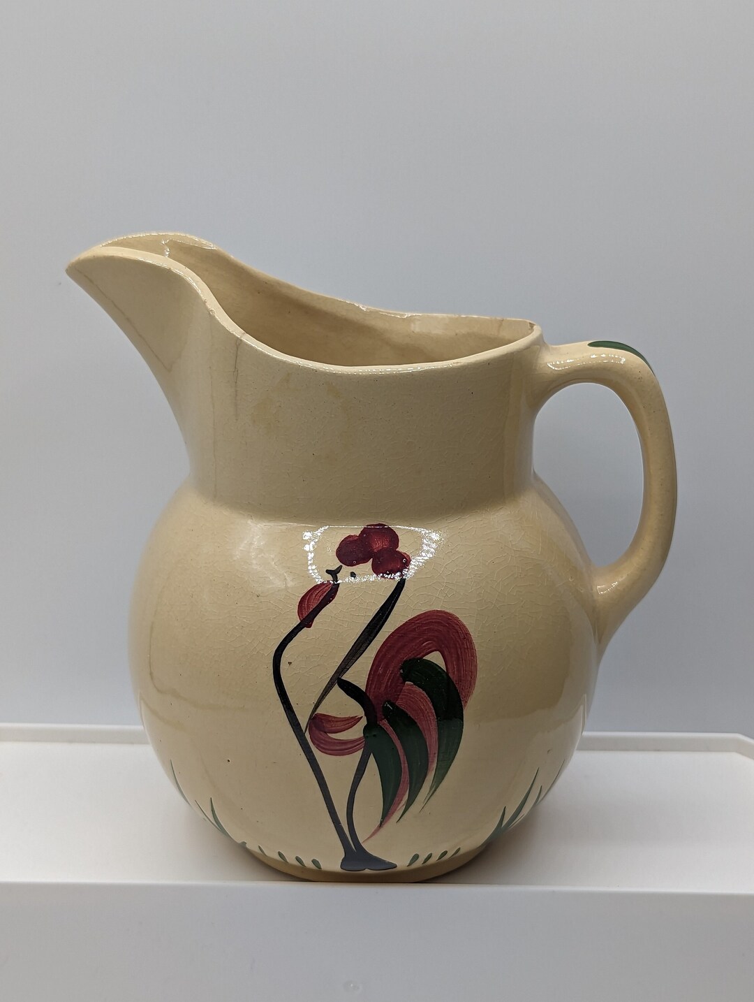 Watt Pottery Rooster 2 Pint Pitcher - #16 - Etsy