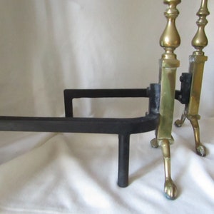 19th Century Fire Dogs -andirons - Cast and Brass - Fireplace Tools - Etsy