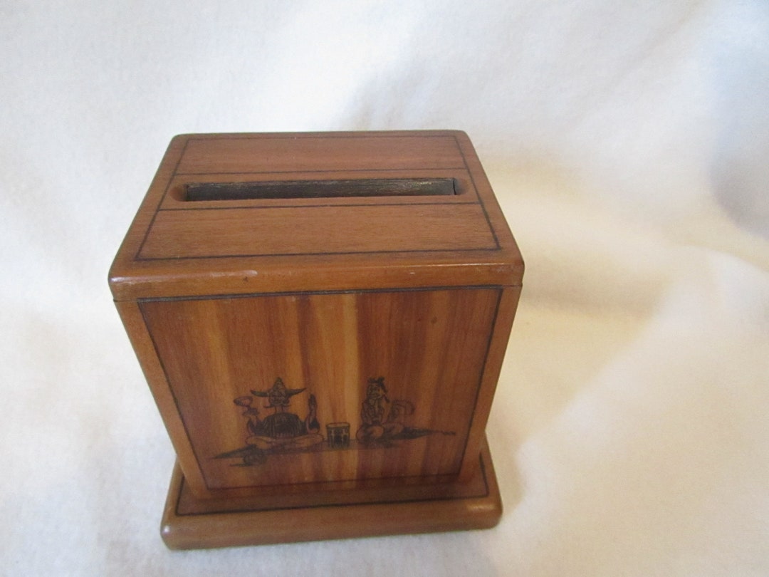 Vintage Retro Wooden Cigarette Box Withlift up Dispenser - Etsy