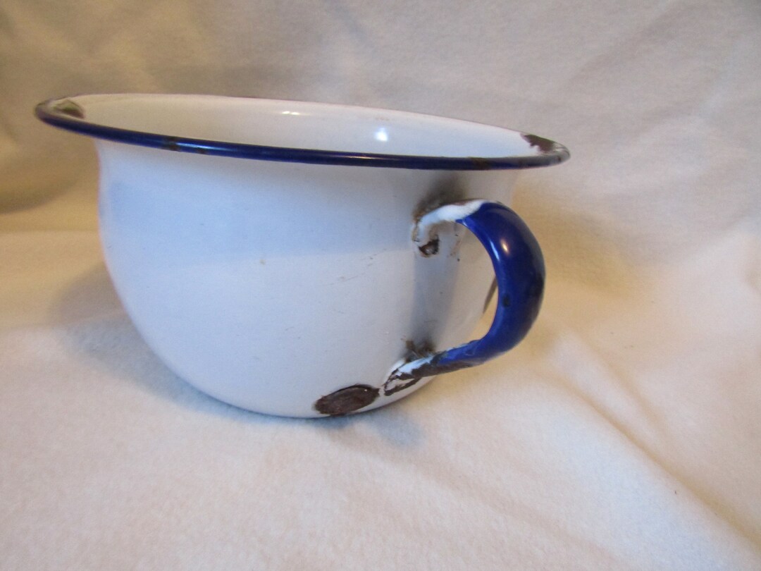 Pot - Potty- Chamer Pot - Vintage Polish Enema Chamber Pot - Enamel ...
