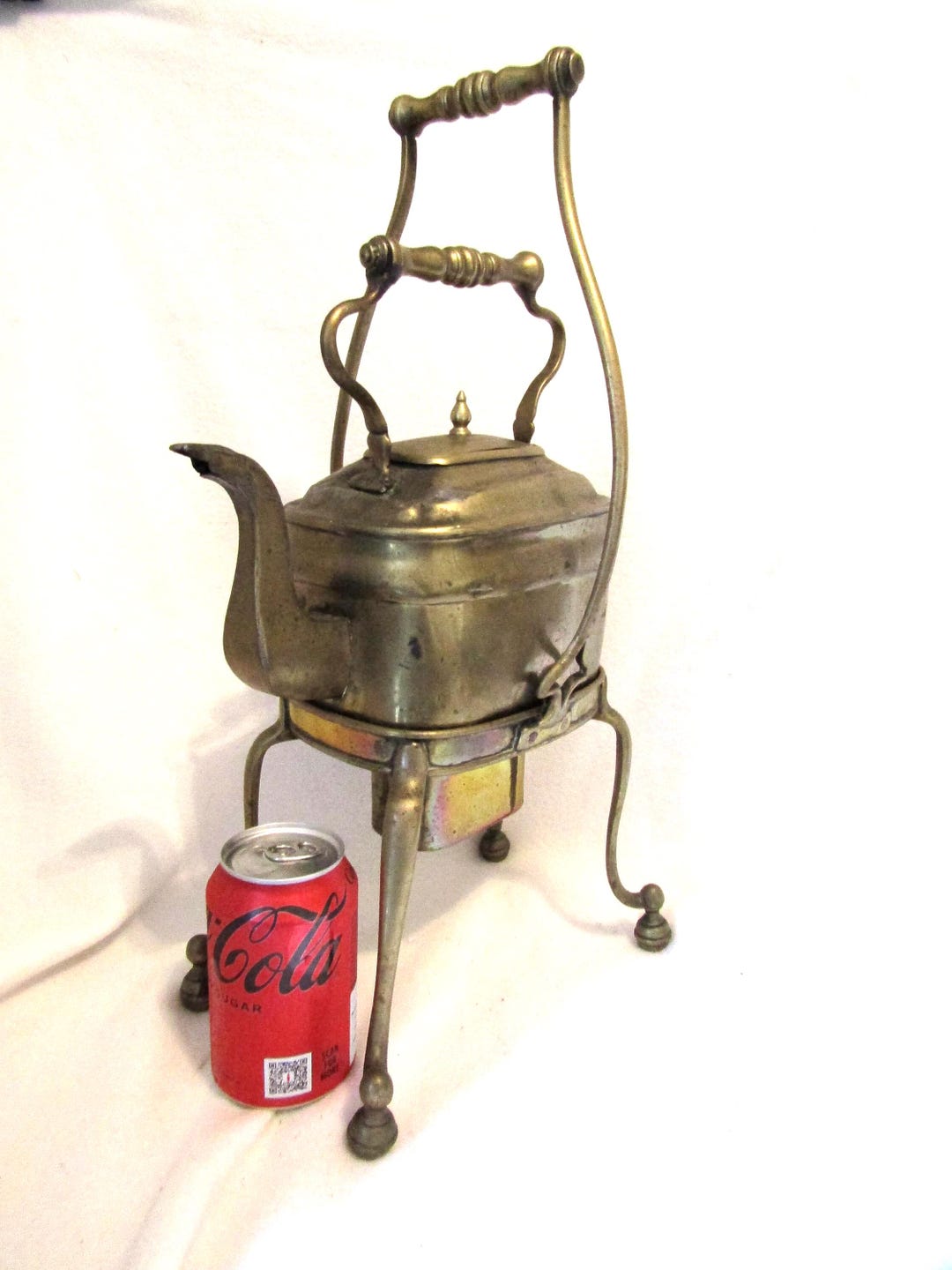 Large Victorian Brass Kettle - With Stand and Burning Square - Etsy