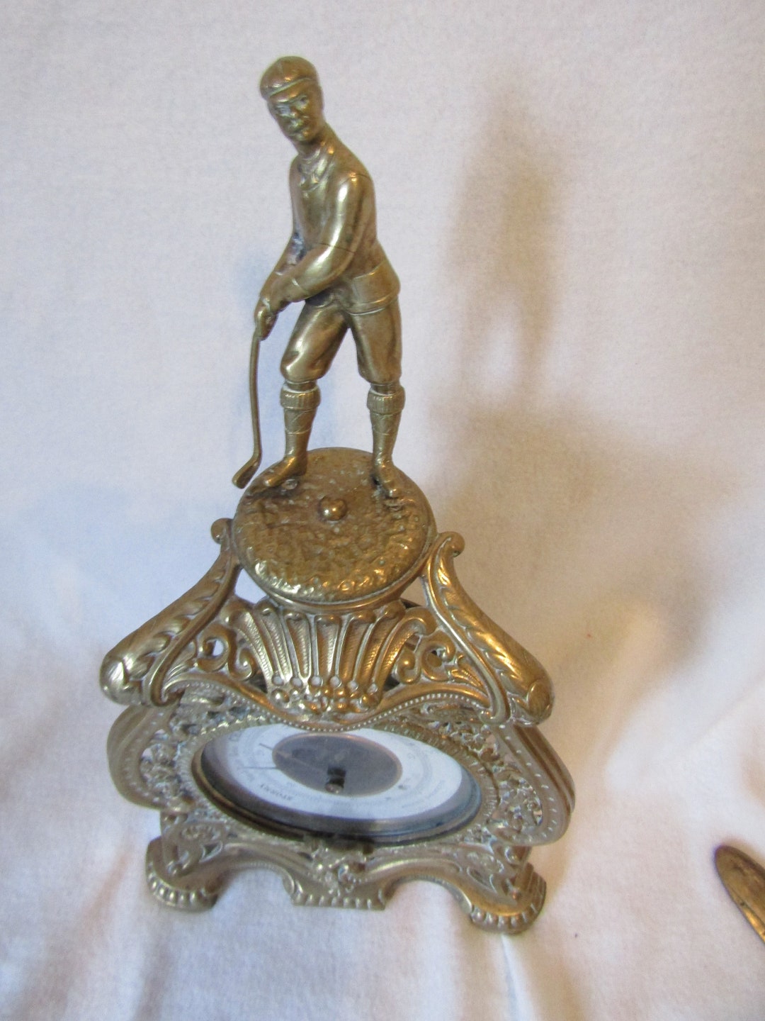 Barometer Antique French Barometer Aneroid Barometer With Golf Figure ...