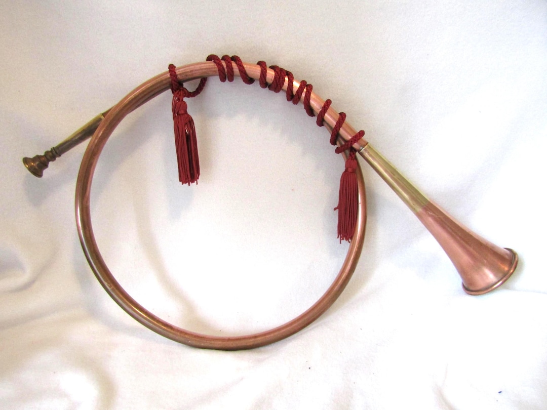 Vintage Gold Tone Brass & Copper Coiled Hunting Horn - Etsy