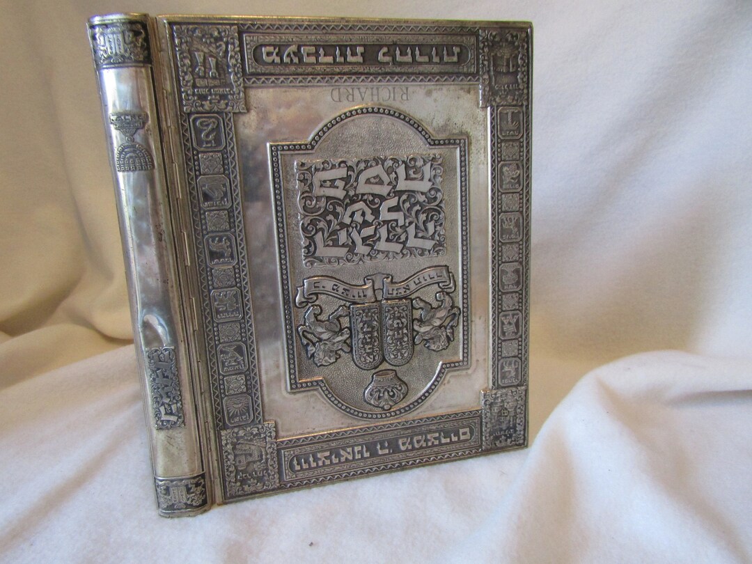 Jewish Bible Cover - Silver Plated - Religious Book Cover - Judaism ...