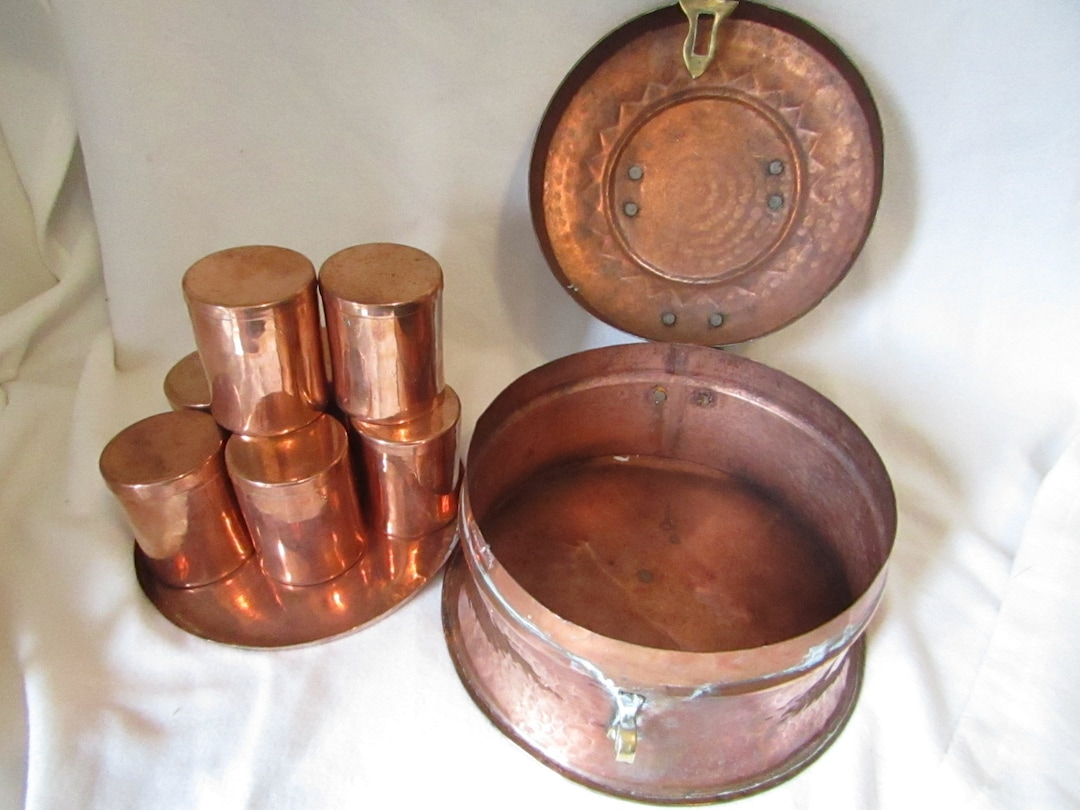 Antique Hammered Copper Spice Containers betel Middle Eastern Brass and ...