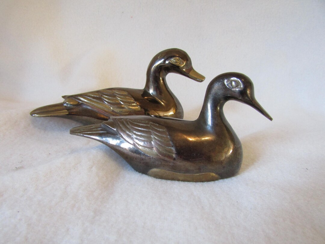 2 Ducks - Unusual Brass Copper Metals Ducks - Etsy