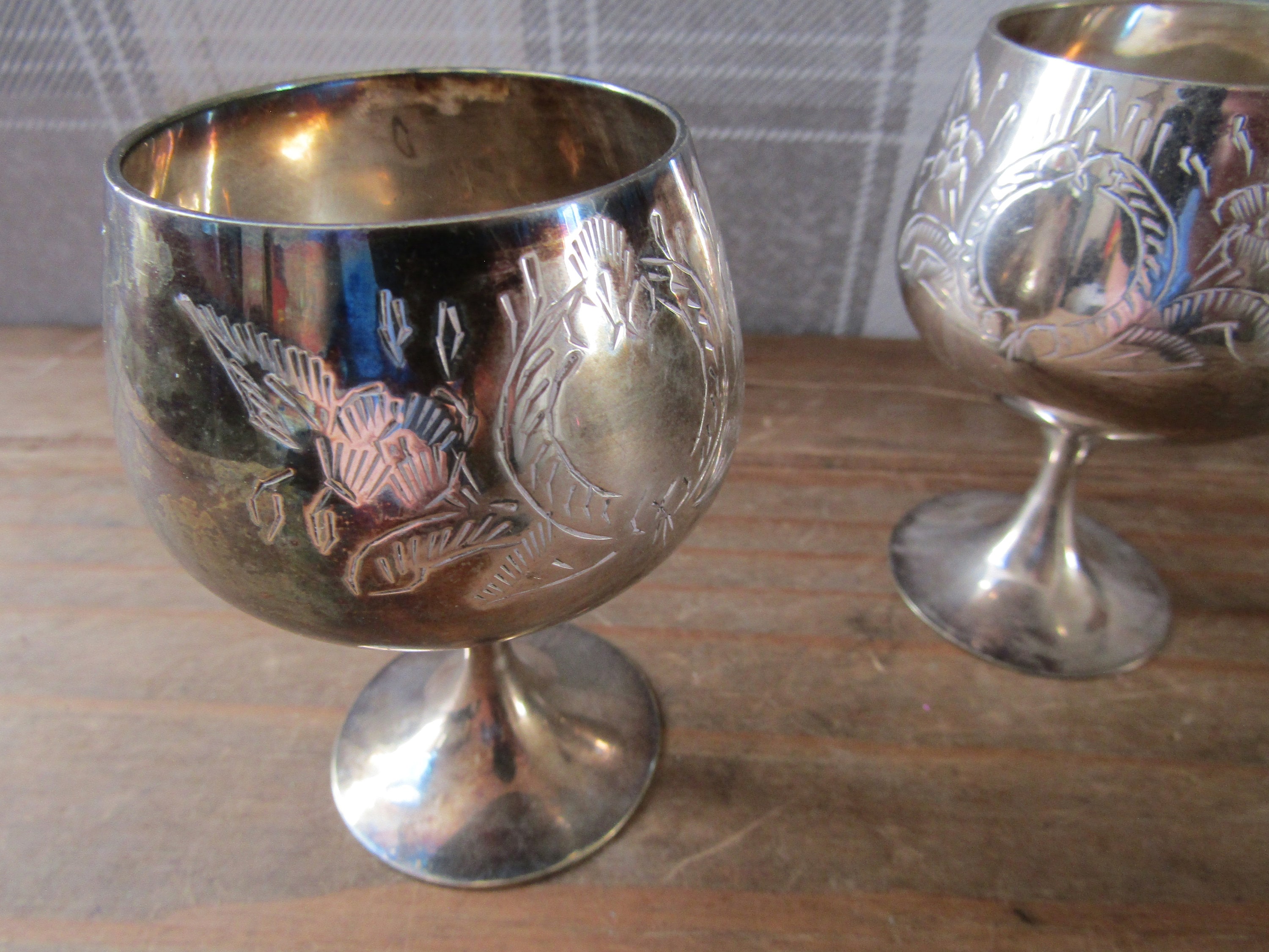 Pair Goblets Silver Plated Goblets Decorative - Etsy