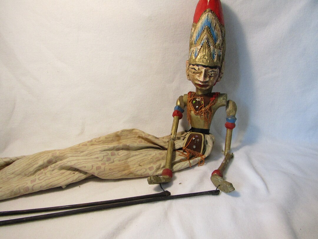 Antique Stick Puppet - Java Puppet - Indonesian - Vintage Old Hand ...