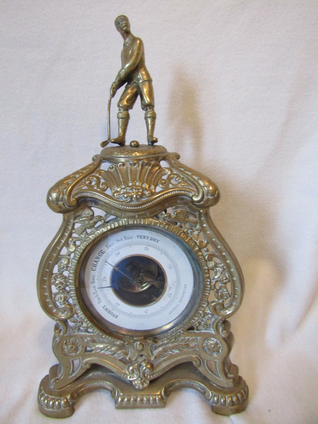 Barometer - Antique French Barometer - Aneroid Barometer With Golf ...