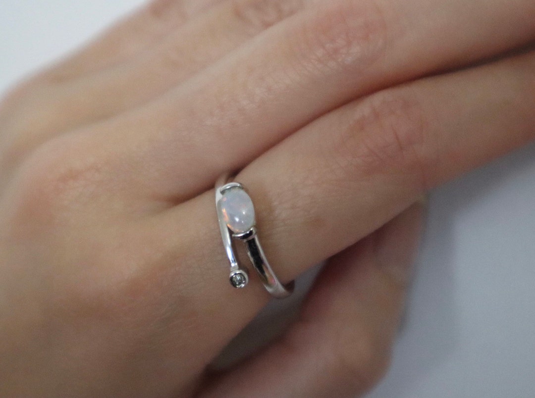Adjustable Oval Opal Ring - Etsy