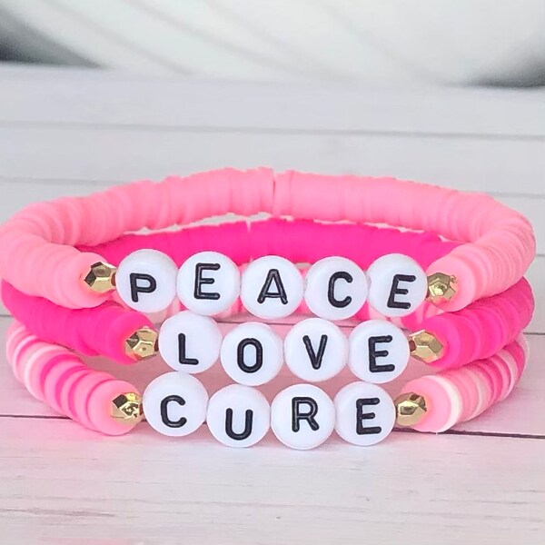 Heishi Cancer Bracelets - Etsy
