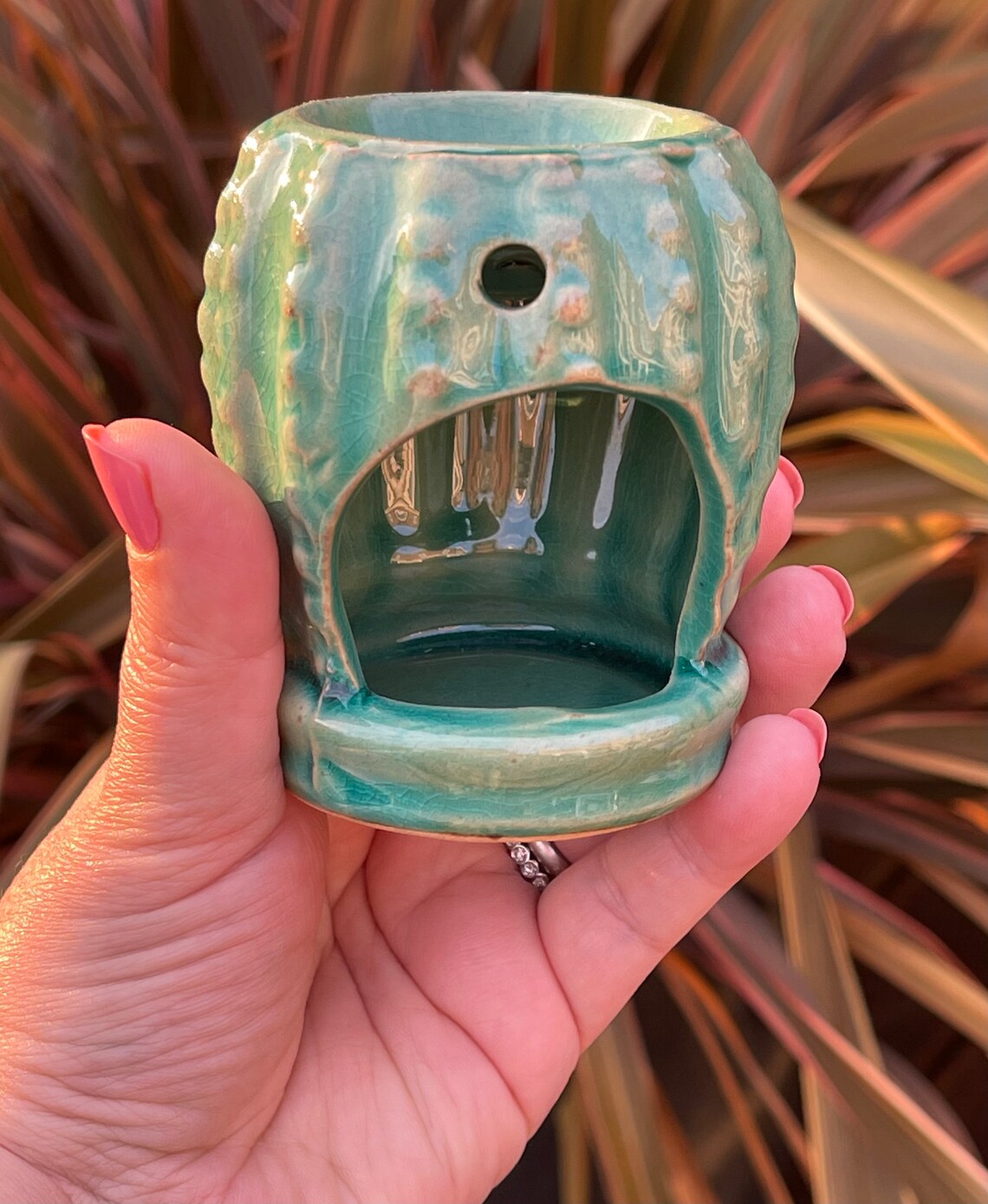 Mini Cactus Wax Melt Burner Green Crackle Glazed Ceramic - Etsy.de