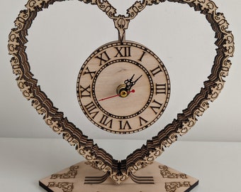 1 Heart Clock Digital Svg Laser File, Svg Cut File - Etsy