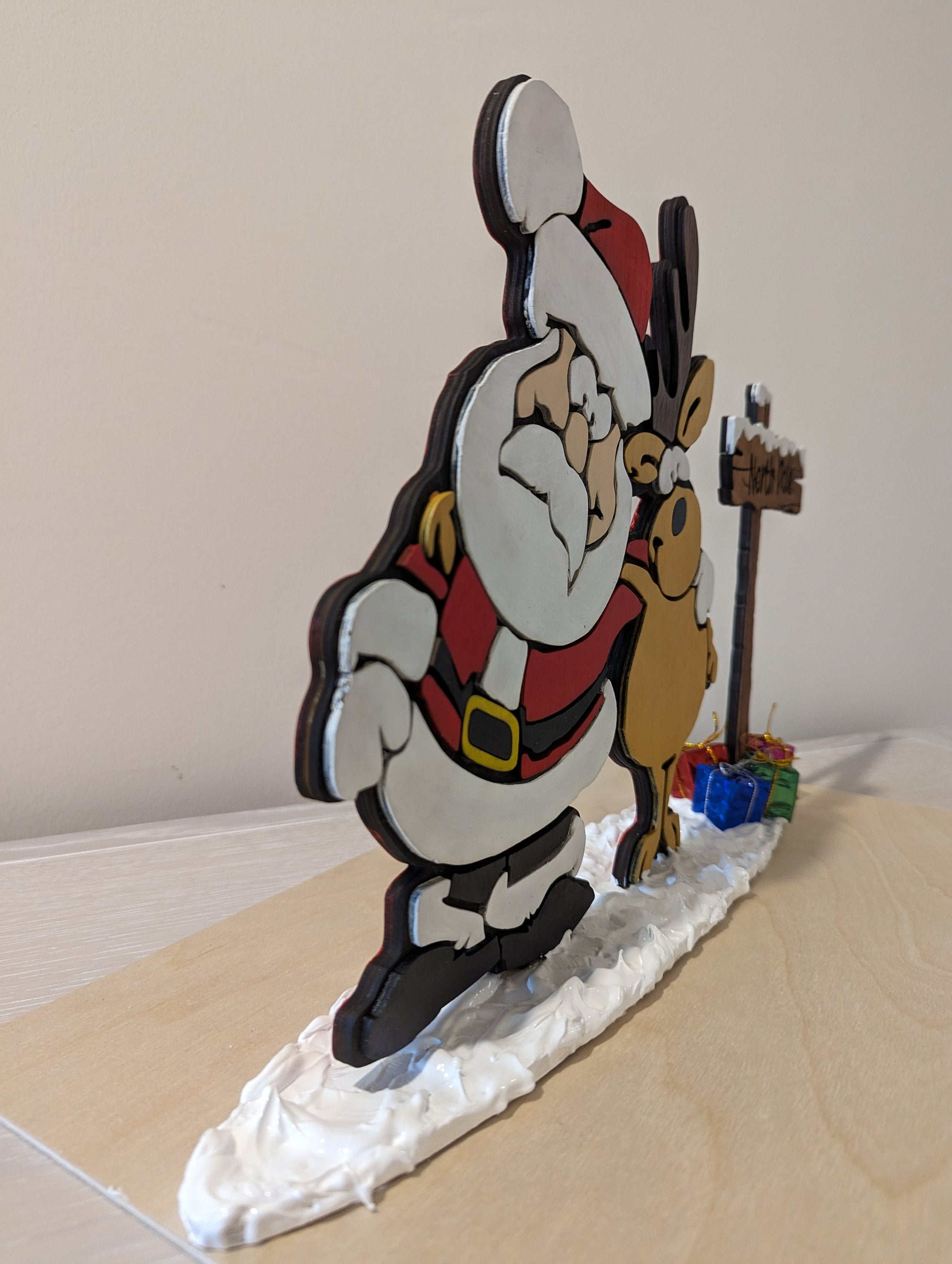 Santa and Rudolf North Pole - Etsy