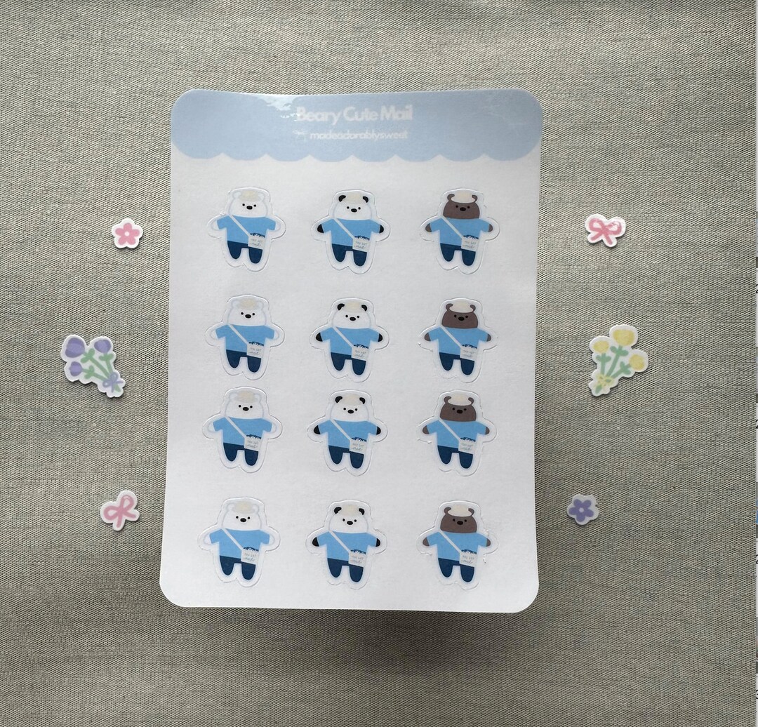 Beary Cute Happy Mail Sticker Set/ USPS Stickers/we Bare Bear/cute We ...