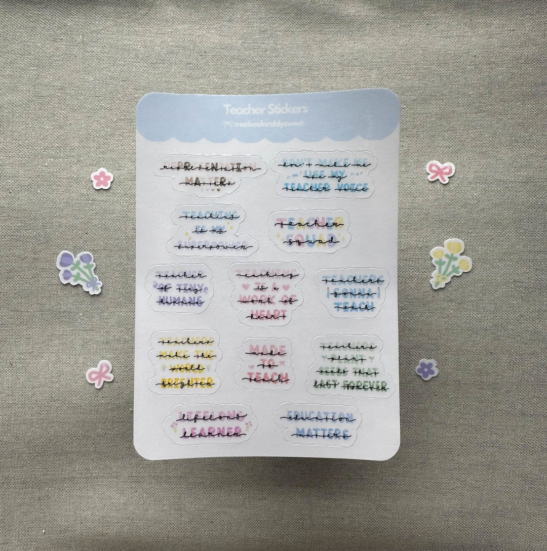 Teacher Sticker Sheet/ Educators/ Gifts for Teachers/ Teacher ...