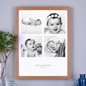 Personalised Four Photos Baby Print - Etsy