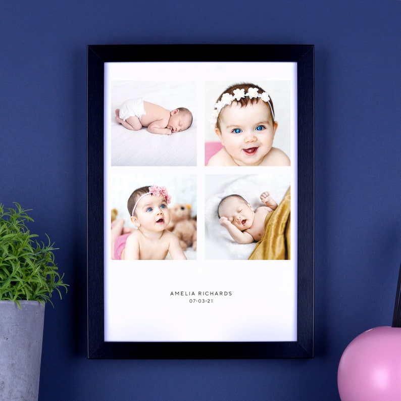 Personalised Four Photos Baby Print - Etsy